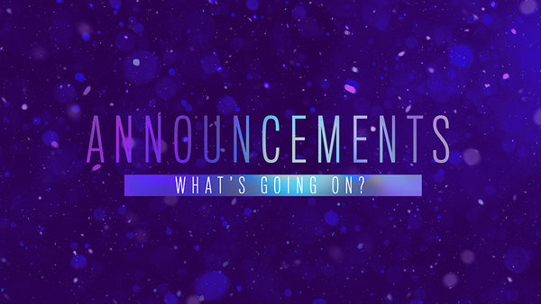 Announcements – Ministry Pass